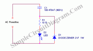 LED Circuit for AC Powerline Indicator – Simple Circuit Diagram
