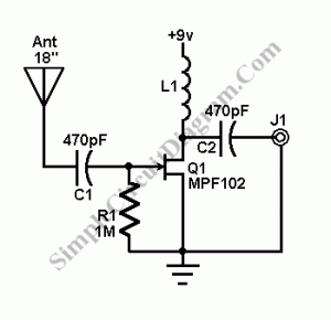 Antenna Booster for FM, AM, and SW Receiver – Simple Circuit Diagram
