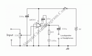 Small High Quality Audio Power Amplifier – Simple Circuit Diagram