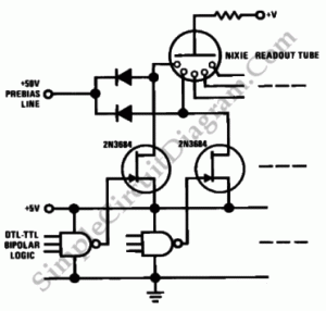 JFET Nixie Tube Driver – Simple Circuit Diagram