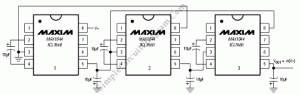 Cascading MAX1044/ICL7660 Voltage Doubler Devices – Simple Circuit Diagram
