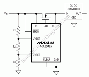 MAX6499 Overvoltage and Undervoltage Protection – Simple Circuit Diagram