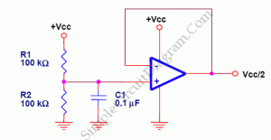 Virtual Ground in Single Supply Operation – Simple Circuit Diagram
