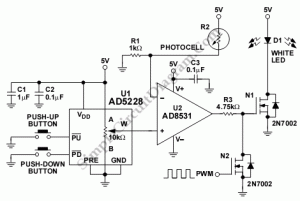 Automatic Control for LCD Panel Backlight – Simple Circuit Diagram