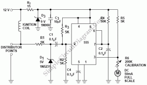 Car Tachometer with 555 IC – Simple Circuit Diagram