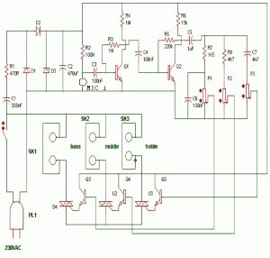 Music/Sound Controlled Disco Light – Simple Circuit Diagram