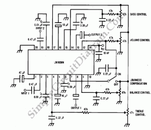 Voltage-Controlled Tone/Volume/Balance Circuit – Simple Circuit Diagram