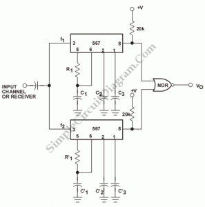 Dual-Tone (Frequency) Decoder (Detector) – Simple Circuit Diagram