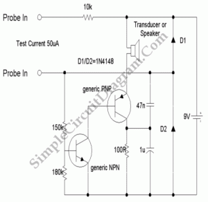 Continuity And Component Tester – Simple Circuit Diagram