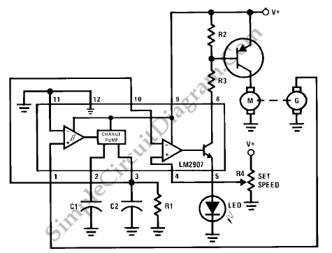 LM2907 Motor Speed Control – Part 1 – Simple Circuit Diagram
