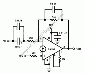 LM359 Video Amplifier – Simple Circuit Diagram