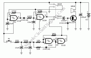 Single Chip Two-Tones Siren – Simple Circuit Diagram