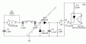 CD4093 Water Level Sensor (Detector) – Simple Circuit Diagram