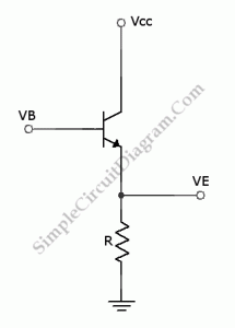 Transistor Amplifier – Emitter Follower – Simple Circuit Diagram