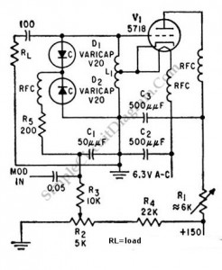 100MHz Varicap Oscillator – Simple Circuit Diagram