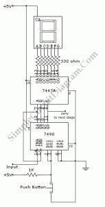 Digital 7 Segment Pulse Counter – Simple Circuit Diagram