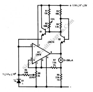 Five-Decade Dynamic Light-Level Meter – Simple Circuit Diagram