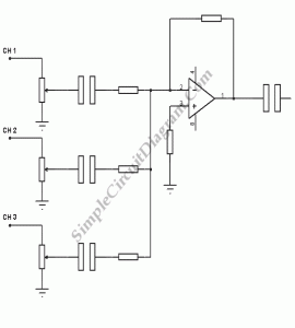 Basic Audio Mixer Using Op-Amp – Simple Circuit Diagram