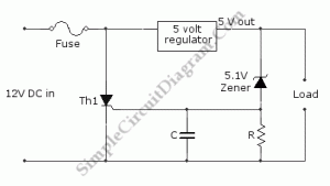 Crowbar Power Supply Overvoltage Fault Protector – Simple Circuit Diagram
