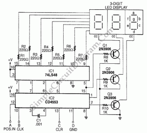 Multiplexed BCD Decoder 7 Segments Driver – Simple Circuit Diagram