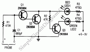 High/Low Voltage Probe – Simple Circuit Diagram